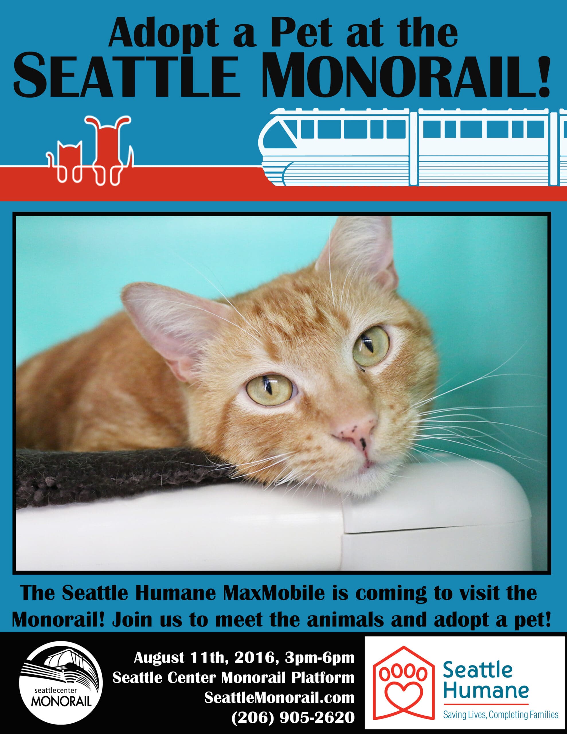 The MaxMobile visits Seattle Monorail! Adopt a Pet! - Seattle Monorail